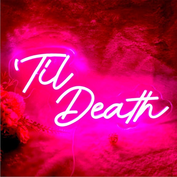 Urban Outfitters | Wall Decor | Til Death Neon Pink Led Light Birthday ...